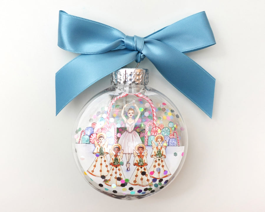 Angels & the Sugar Plum Fairy Nutcracker Glitter Christmas Ornament ...