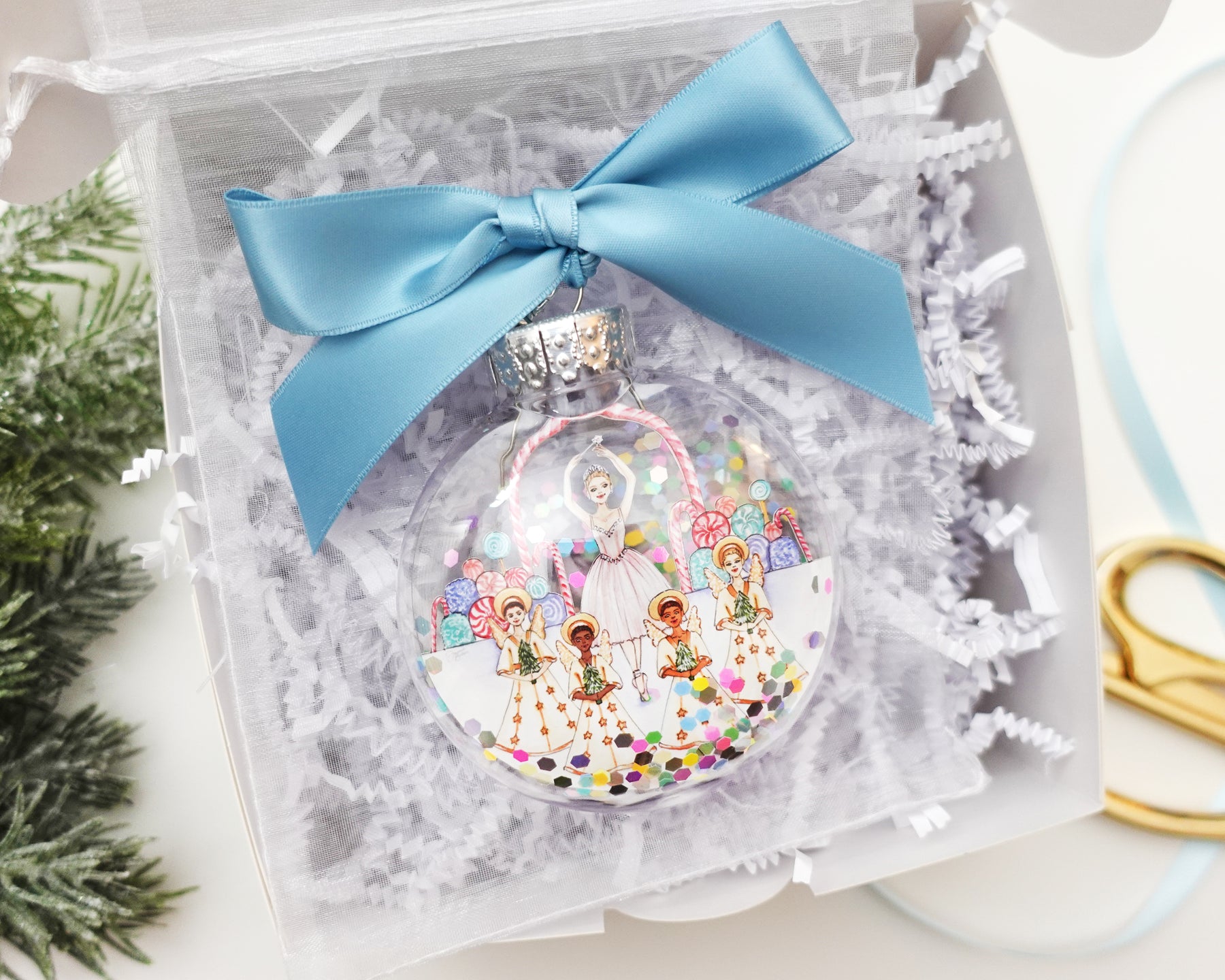 Angels & the Sugar Plum Fairy Nutcracker Glitter Christmas Ornament ...